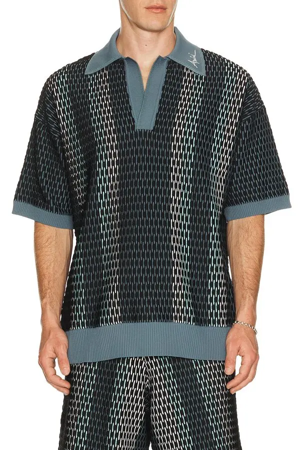 Amiri Striped Polo - Blue