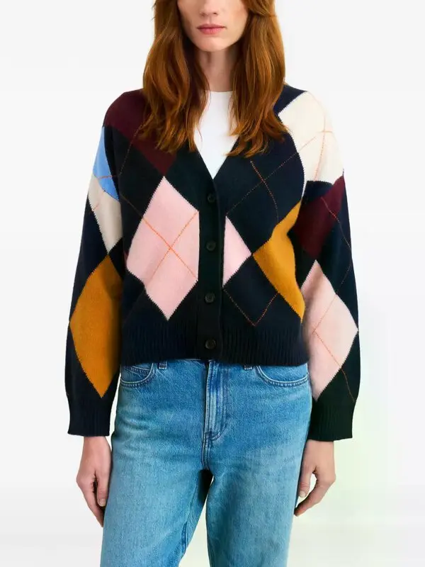 Pringle Of Scotland Argyle Buttoned Cardigan - Blue