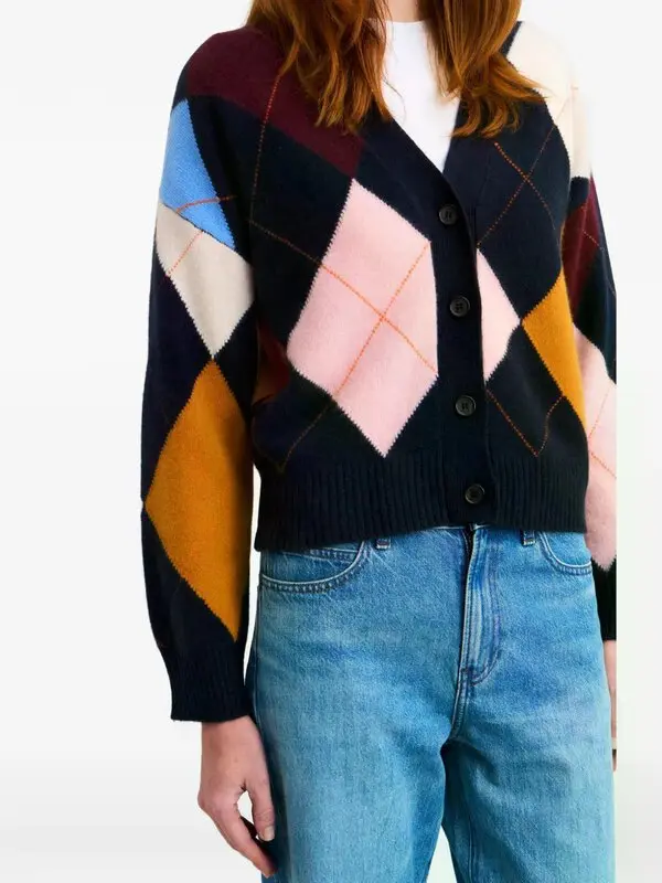 Pringle Of Scotland Argyle Buttoned Cardigan - Blue