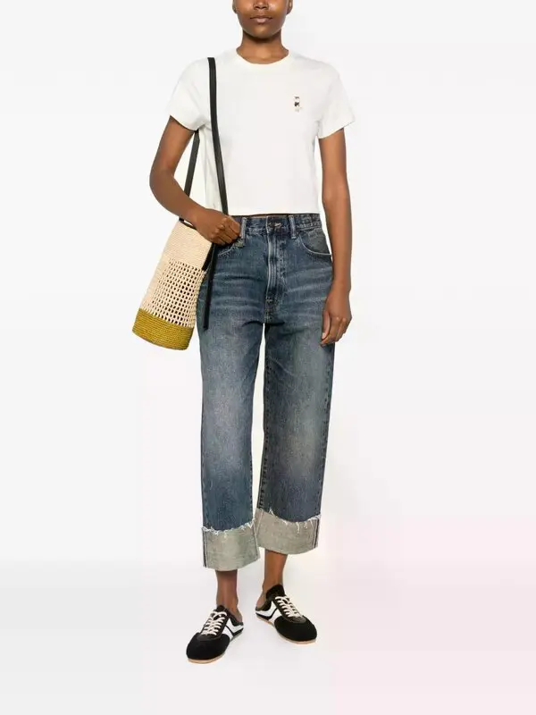 Maison Kitsuné Logo Embroidered T-shirt