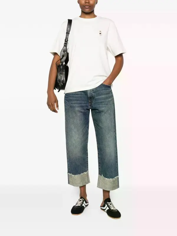 Maison Kitsuné Embroidered T-shirt - Neutrals