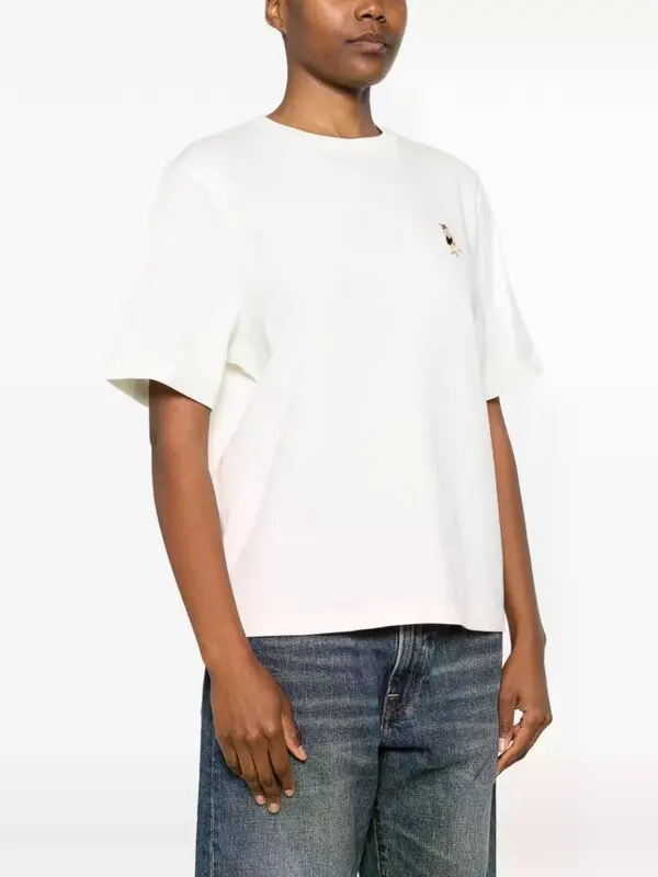 Maison Kitsuné Embroidered T-shirt - Neutrals