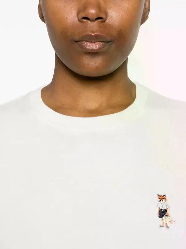 Maison Kitsuné Embroidered T-shirt - Neutrals