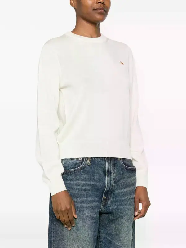 Maison Kitsuné Fox Embroidered Sweater - Neutrals