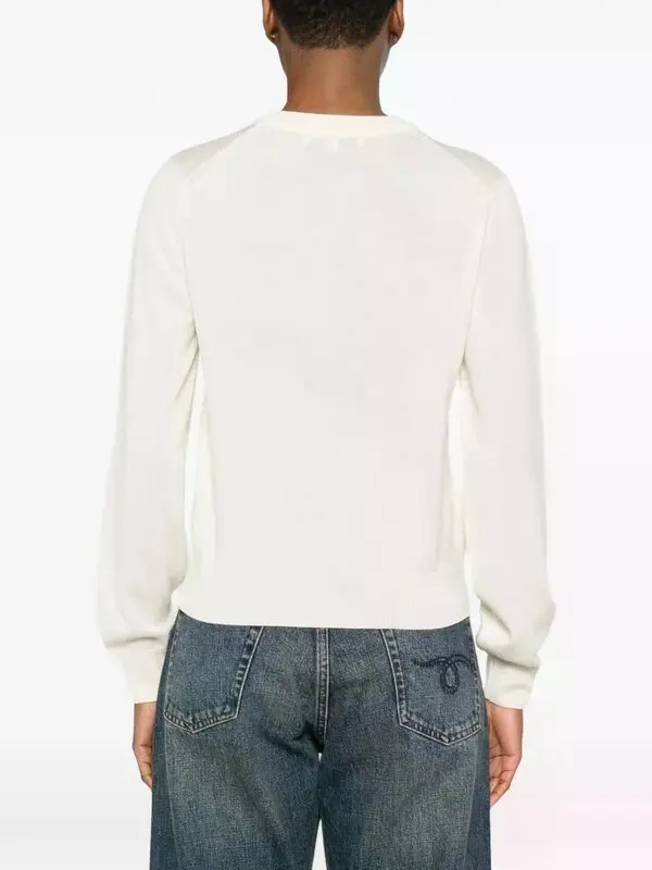 Maison Kitsuné Fox Embroidered Sweater - Neutrals