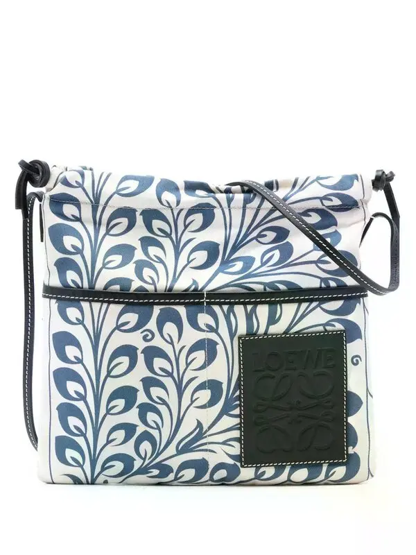 Loewe 2019 Canvas Anagram Drawstring Crossbody Bag - Blue