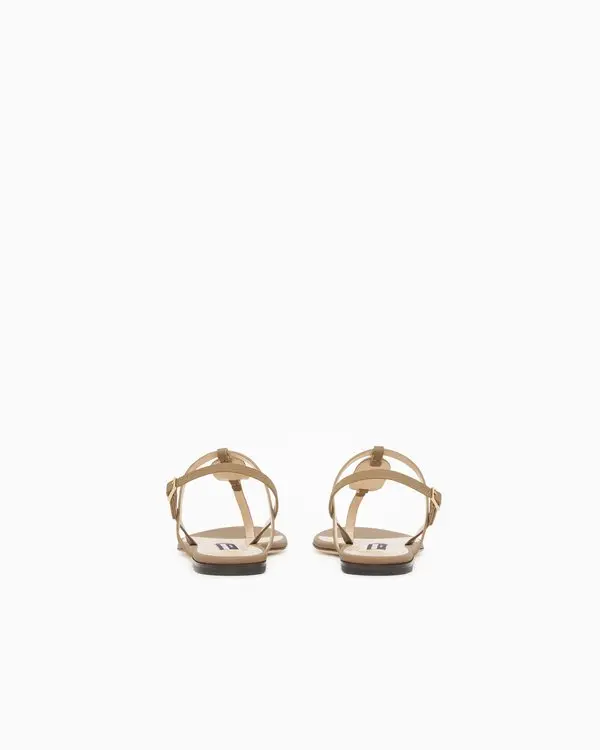 Giorgio Armani Leather Flat Thong Sandals
