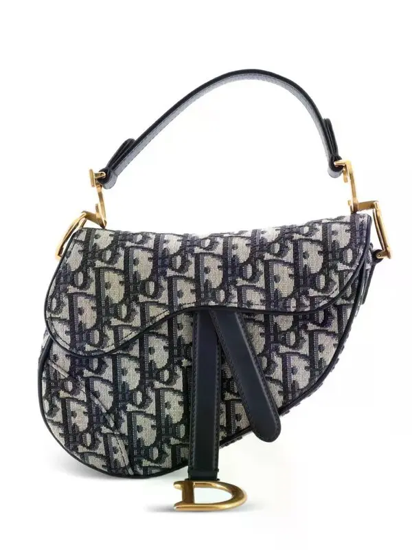 Dior Saddle Handbag Oblique Canvas Mini - Blue