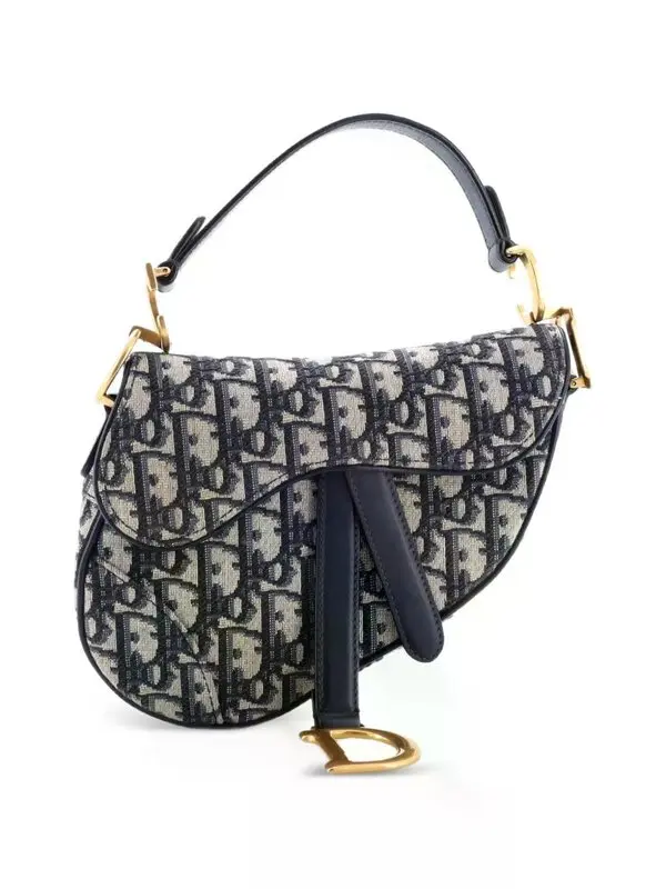 Dior Saddle Handbag Oblique Canvas Mini - Blue