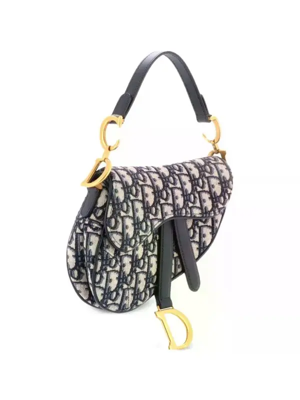 Dior Saddle Handbag Oblique Canvas Mini - Blue
