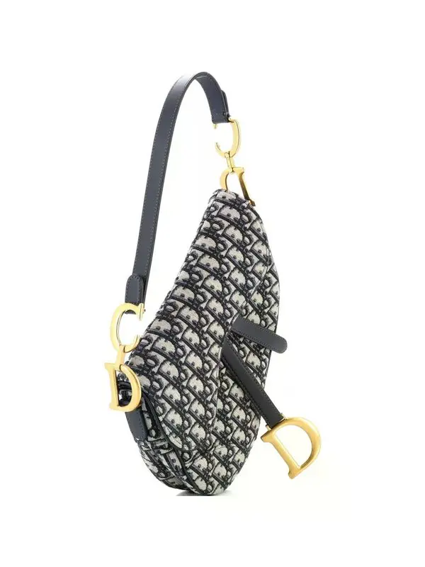 Dior Saddle Handbag Oblique Canvas Medium - Blue