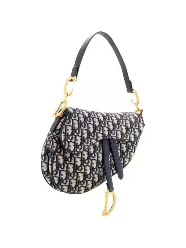 Dior Saddle Bag Oblique Canvas Medium - Blue