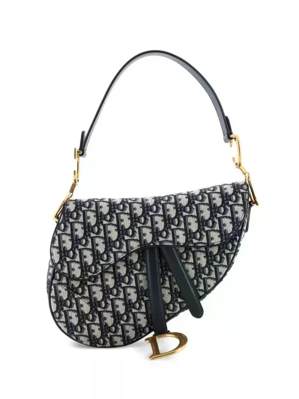 Dior Saddle Handbag Oblique Canvas Medium Shoulder Bag - Blue