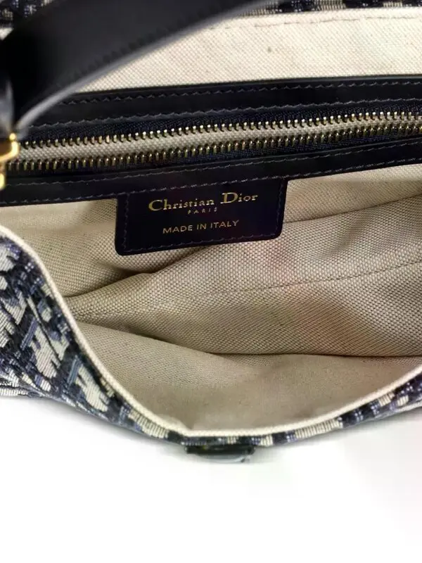 Dior Saddle Handbag Oblique Canvas Medium Shoulder Bag - Blue