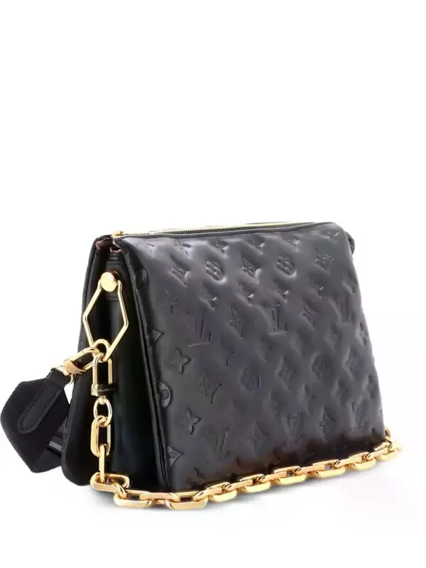 LOUIS VUITTON Coussin Pm Crossbody Bag Monogram Embossed Lambskin - Black