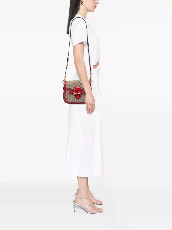 Gucci Medium Gg Canvas Lady Web Crossbody Bag