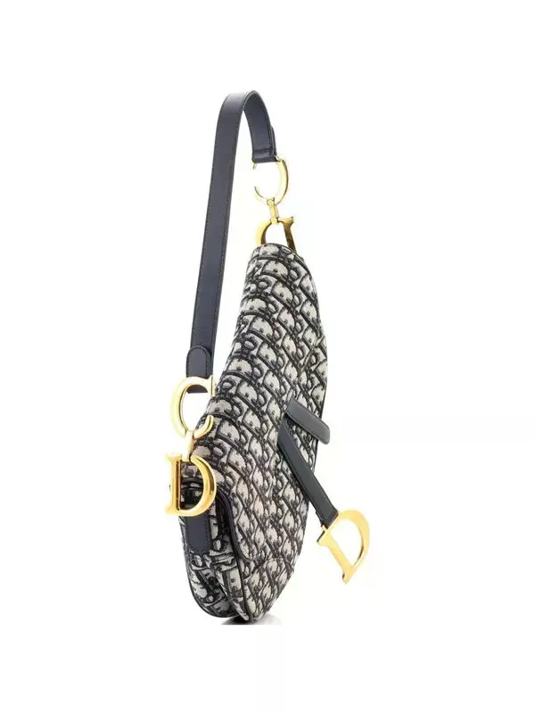 Dior Saddle Handbag Oblique Canvas Medium Shoulder Bag - Blue