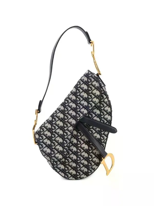 Dior Saddle Oblique Canvas Shoulder Bag - Blue