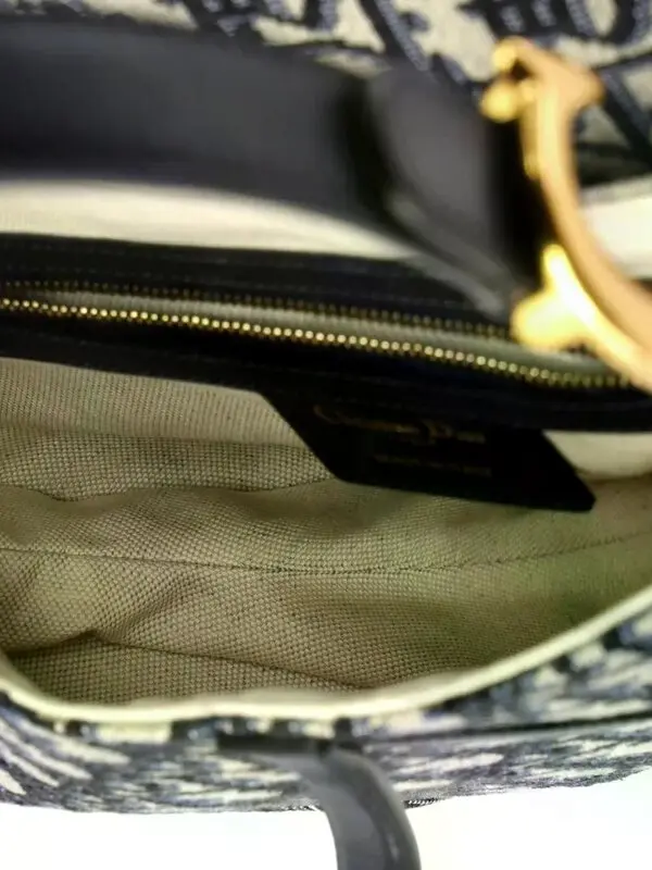 Dior Saddle Oblique Canvas Shoulder Bag - Blue