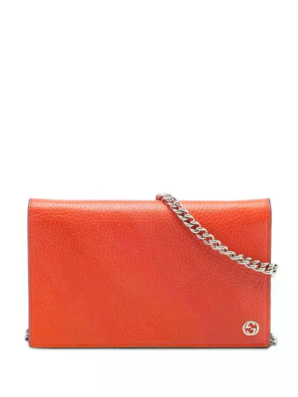 Gucci Leather Betty Wallet On Chain Crossbody Bag - Orange