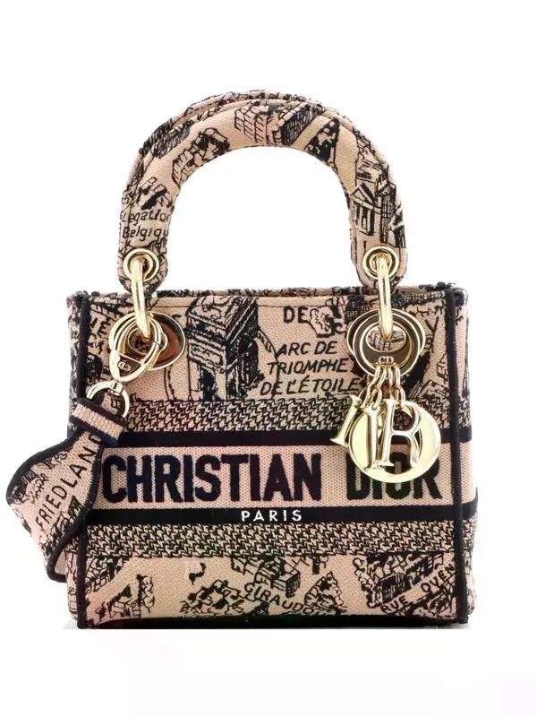 Dior Lady D-lite Embroidered Canvas Mini Satchel