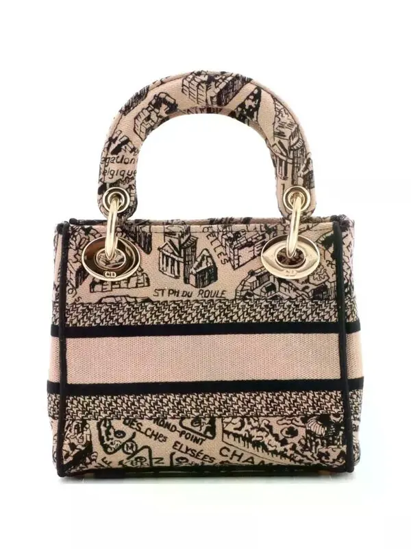 Dior Lady D-lite Embroidered Canvas Mini Satchel