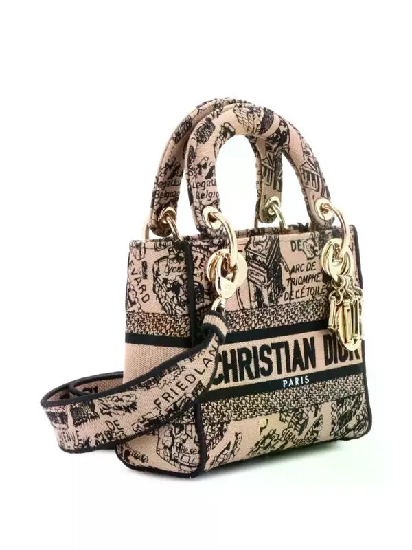 Dior Lady D-lite Embroidered Canvas Mini Satchel
