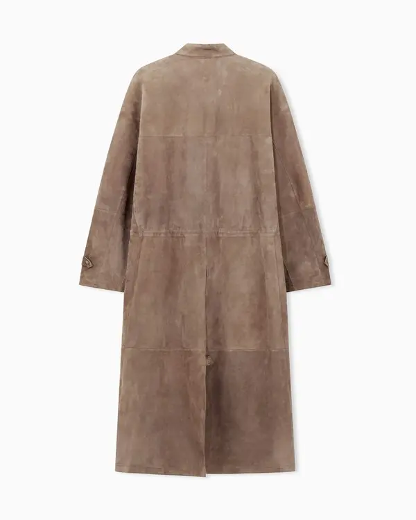 Giorgio Armani Suede Lambskin Single-breasted Trench Coat
