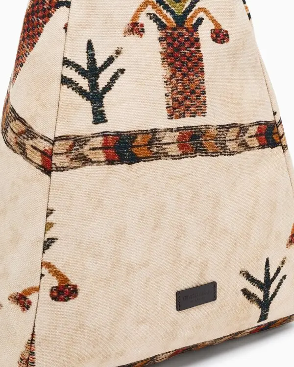 Giorgio Armani Printed Fabric Backpack Sack