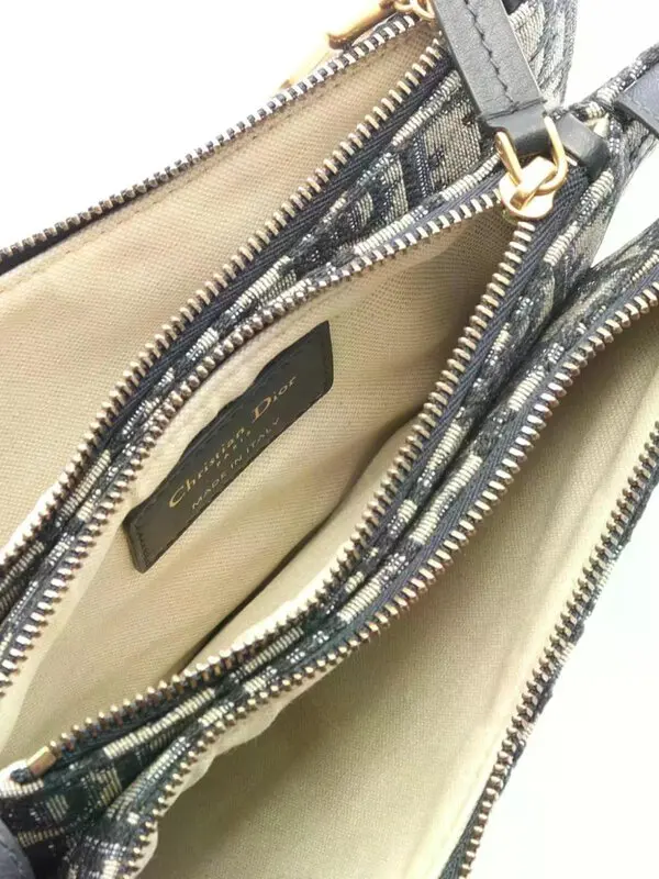 Dior Oblique Canvas Saddle Triple Zip Crossbody Bag - Brown