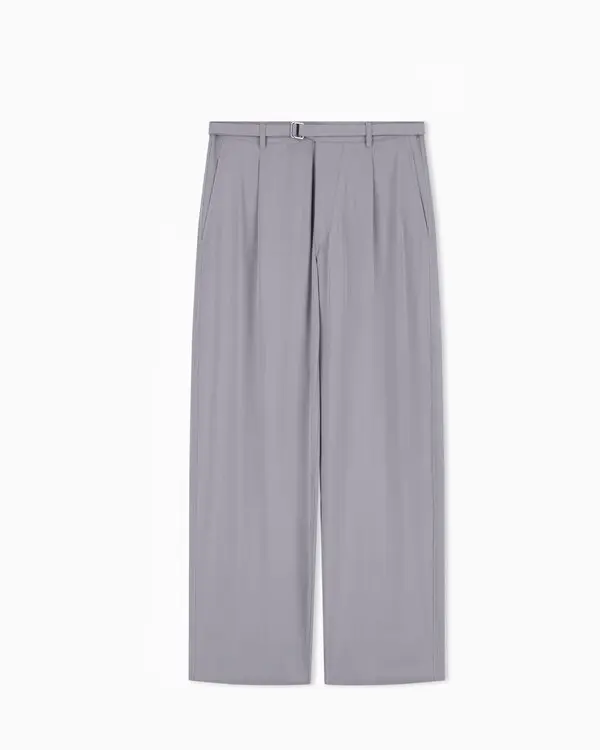 Giorgio Armani Silk And Linen Single-pleat Trousers