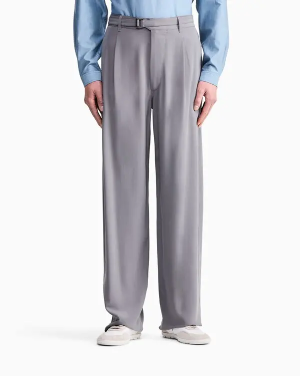 Giorgio Armani Silk And Linen Single-pleat Trousers