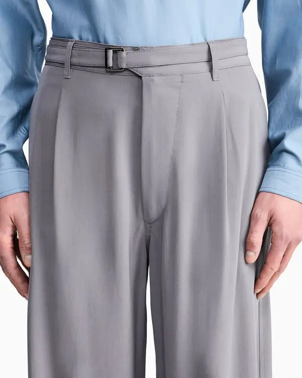 Giorgio Armani Silk And Linen Single-pleat Trousers