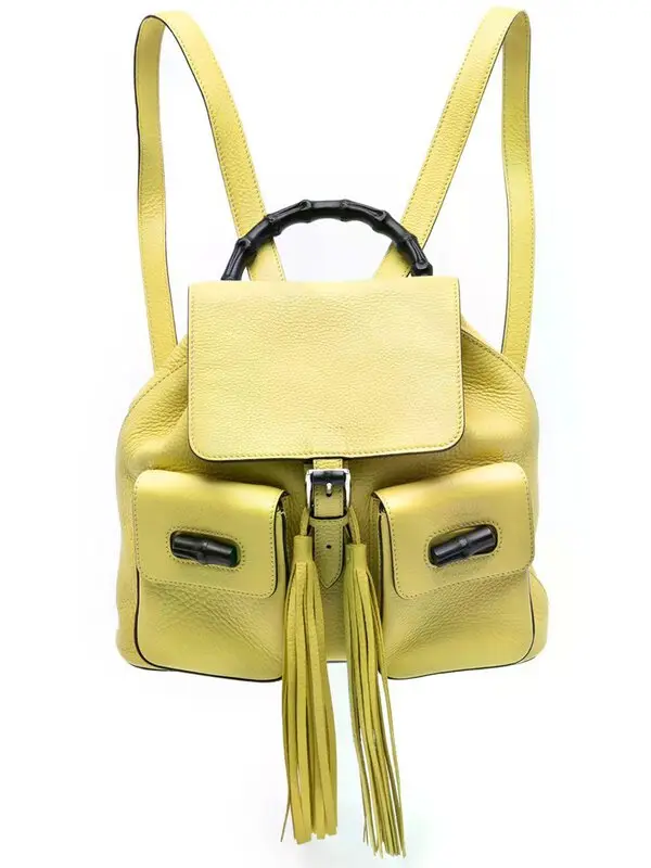Gucci Leather Bamboo Tassel Backpack