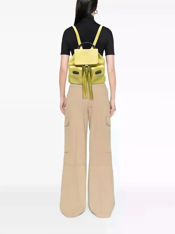 Gucci Leather Bamboo Tassel Backpack
