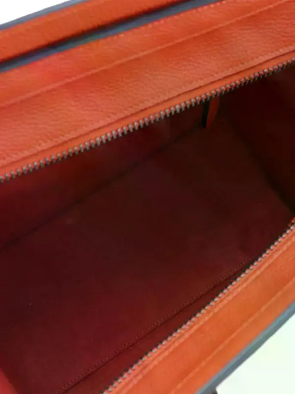 Celine 2012-2018 Micro Leather Luggage Tote Bag - Orange