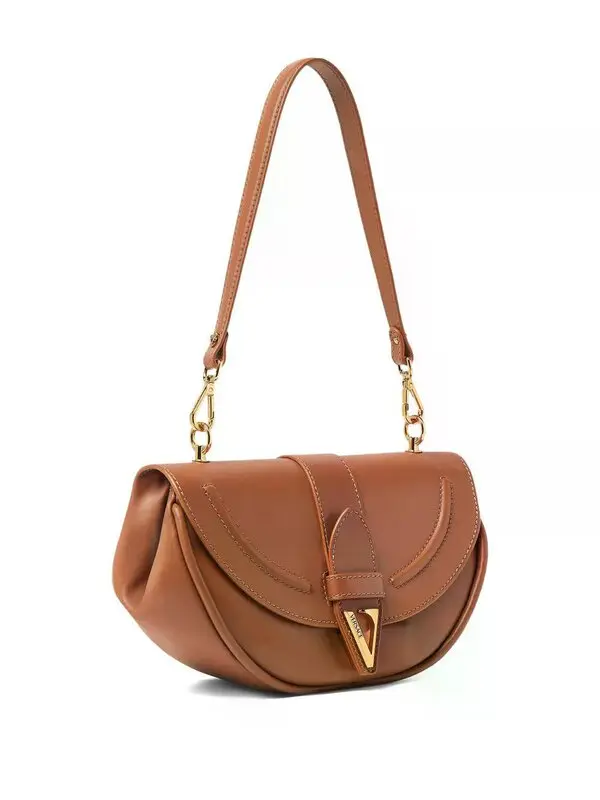 Versace Virtus Leather Shoulder Bag - Brown