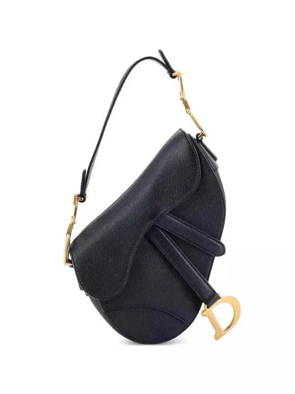 Dior Saddle Handbag Leather Mini Shoulder Bag - Black
