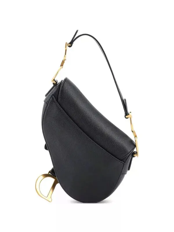 Dior Saddle Handbag Leather Mini Shoulder Bag - Black