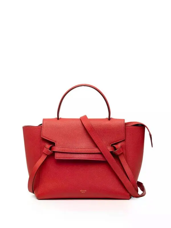 Celine 2016 Micro Grained Calfskin Belt Bag Satchel - Red