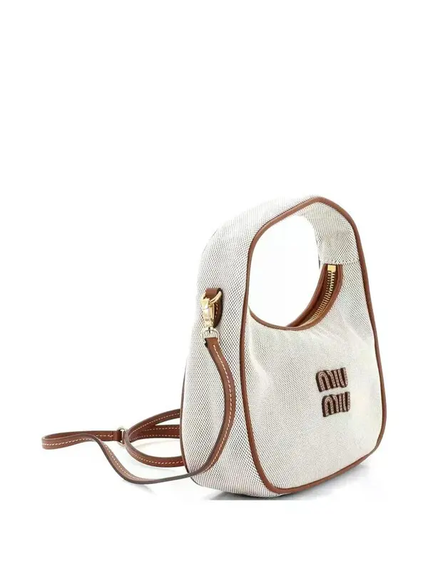 Miu Miu Wander Hobo Canvas Mini Shoulder Bag