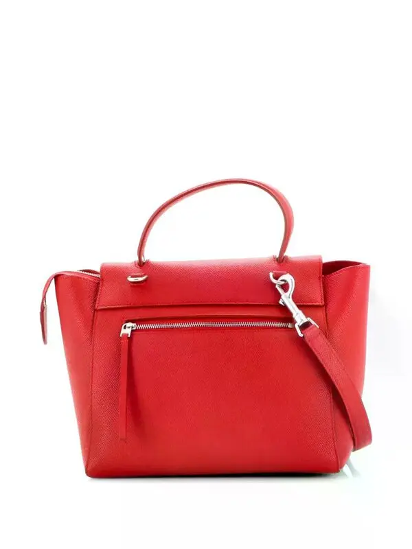 Celine Belt Bag Textured Leather Micro Satchel - Red