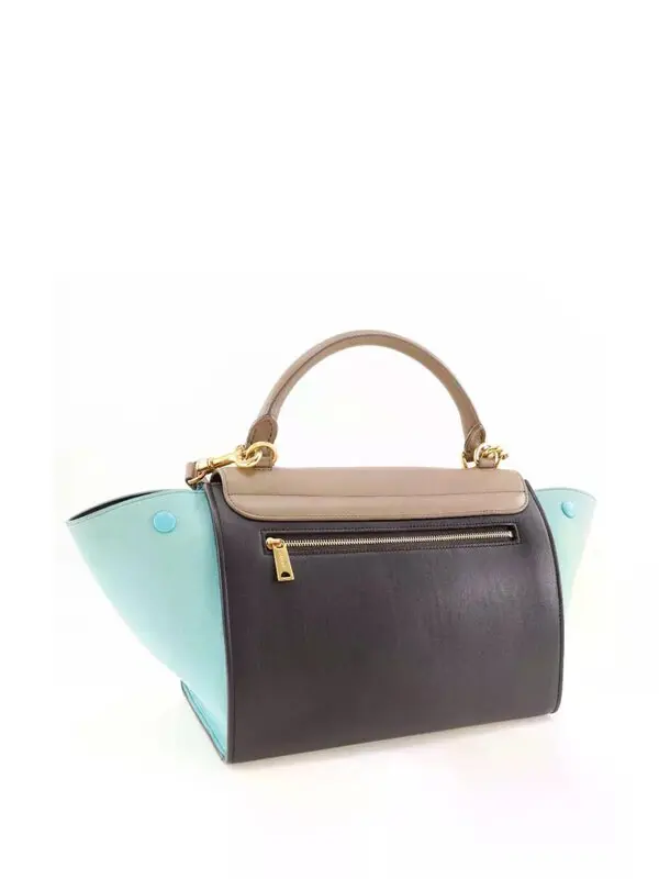 Celine Small Tricolor Trapeze Satchel - Black