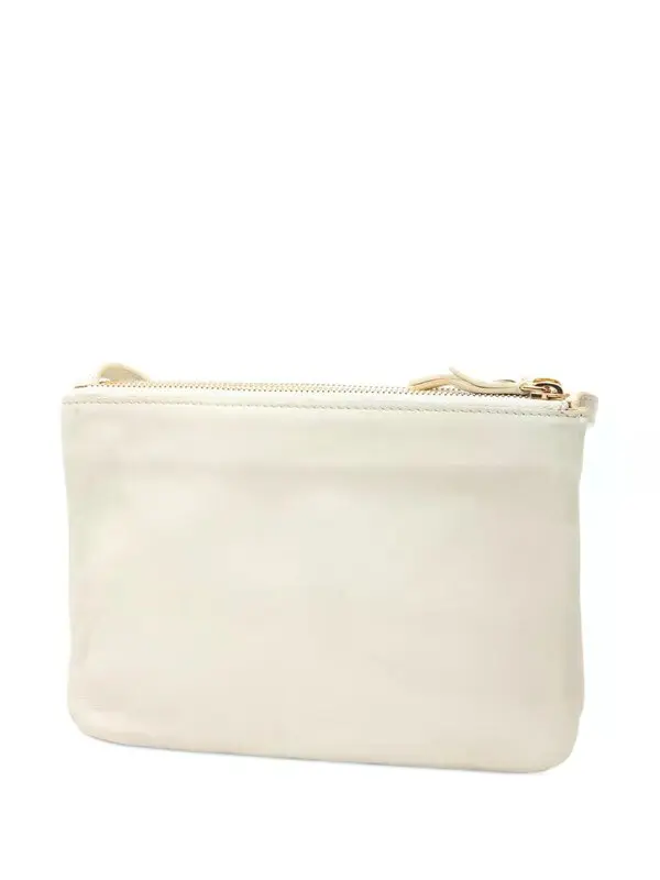 Celine 2012 Small Lambskin Trio Crossbody Bag - White