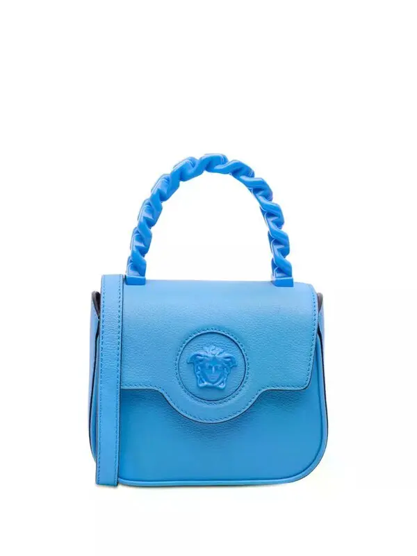 Versace La Medusa Mini Leather Satchel - Blue