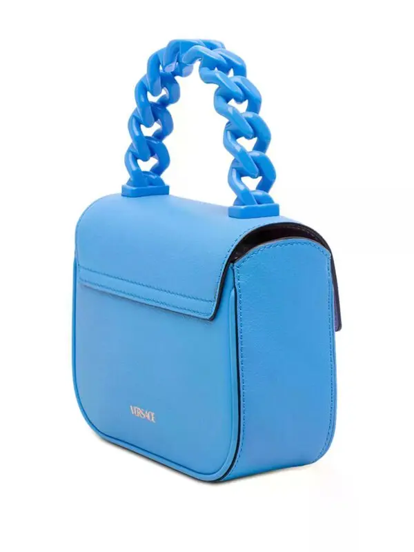 Versace La Medusa Mini Leather Satchel - Blue