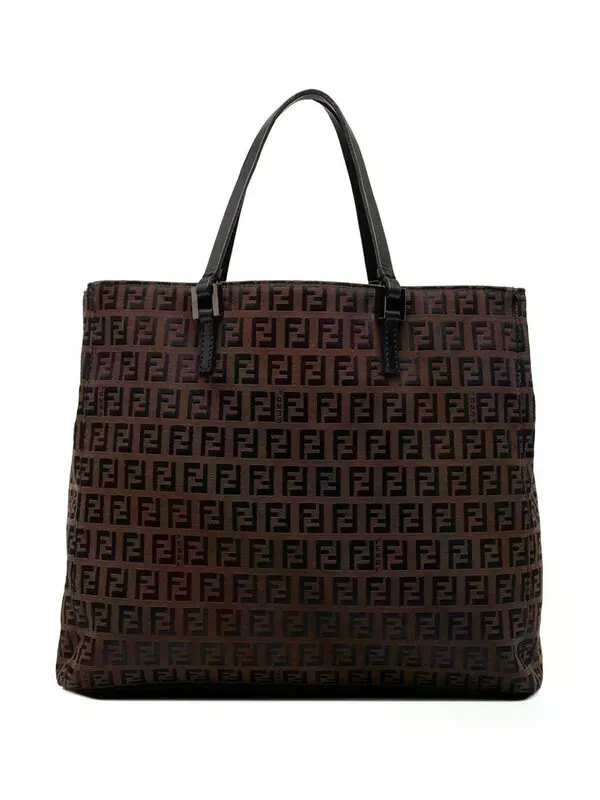 Fendi 2000-2010 Zucchino Canvas Tote Bag - Brown