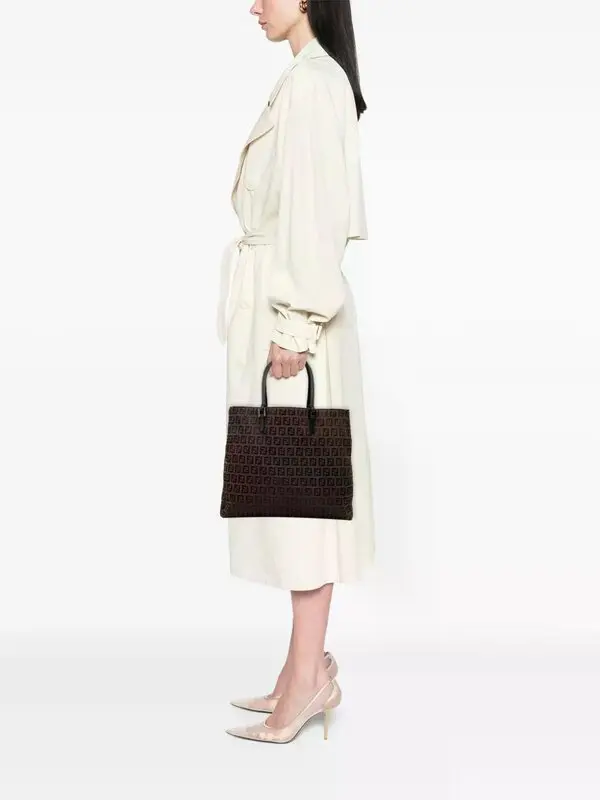 Fendi 2000-2010 Zucchino Canvas Tote Bag - Brown