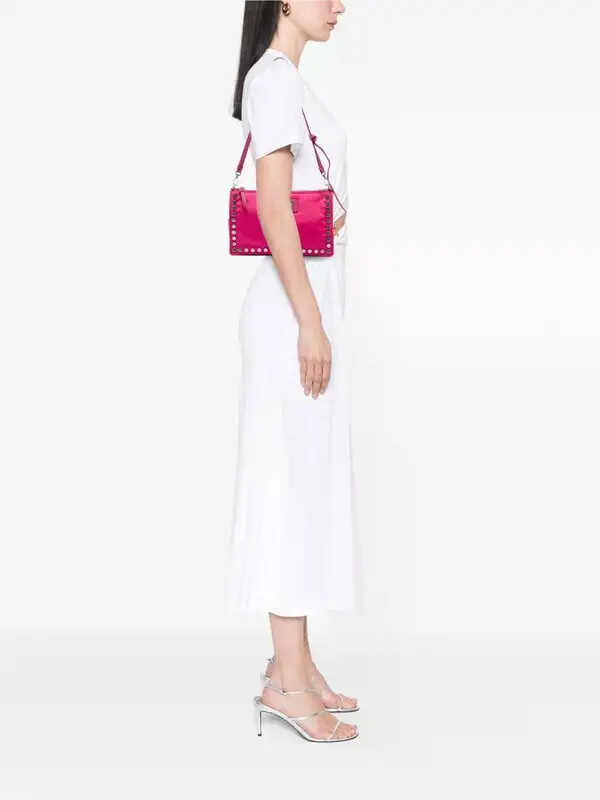 Prada 2013-2025 Tessuto Studded Etiquette Shoulder Bag