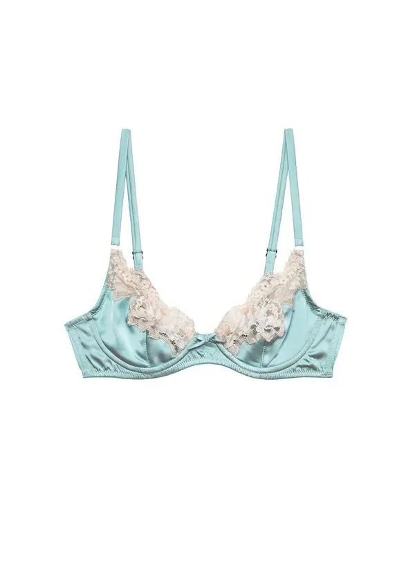 Fleur Du Mal Juliet Lace Demi Bra - Frosted Mint